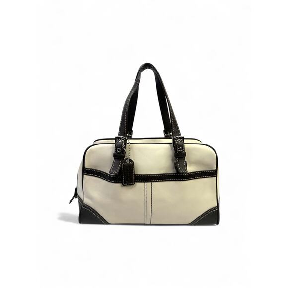 Coach | Bags | Coach Hampton Ivory Leather Satchel Bag | Poshmark